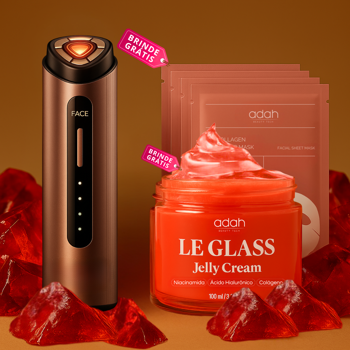 RF Booster™ + BRINDES GRÁTIS: 5 Masks + 1 Jelly Cream – Adah Beauty Tech